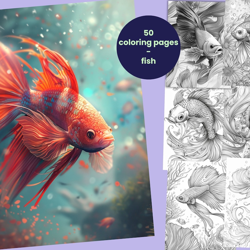 Coloring Books Fish - Etsy