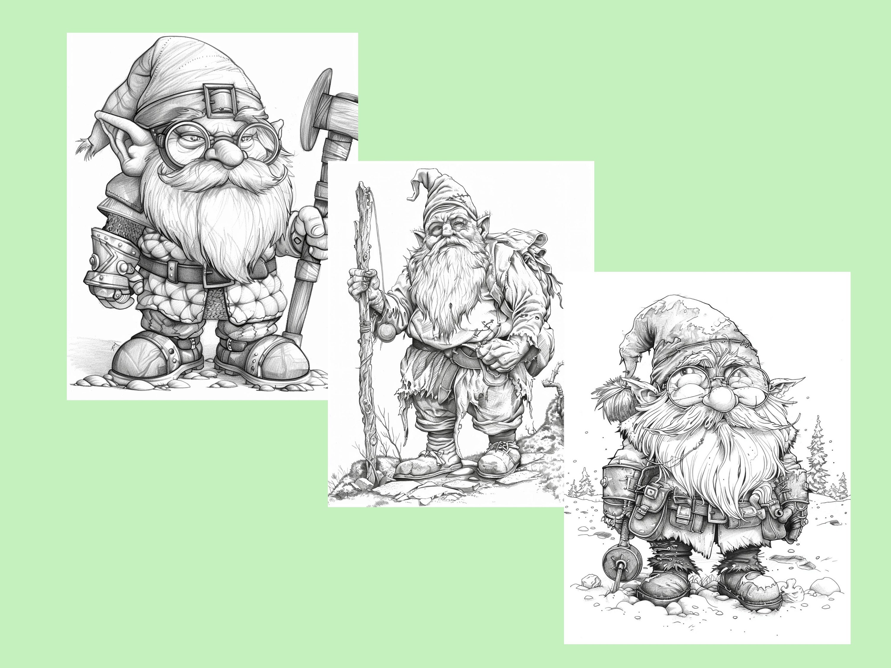 50 Dwarf Coloring Pages, Coloring Book for Adults and Children ...