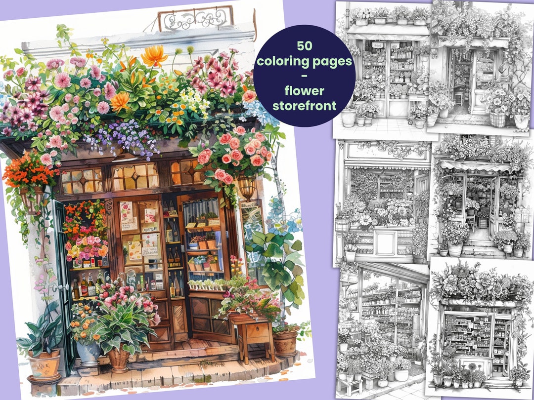 50 Flower Showcase Coloring Pages, Coloring Book for Adults and Kids ...