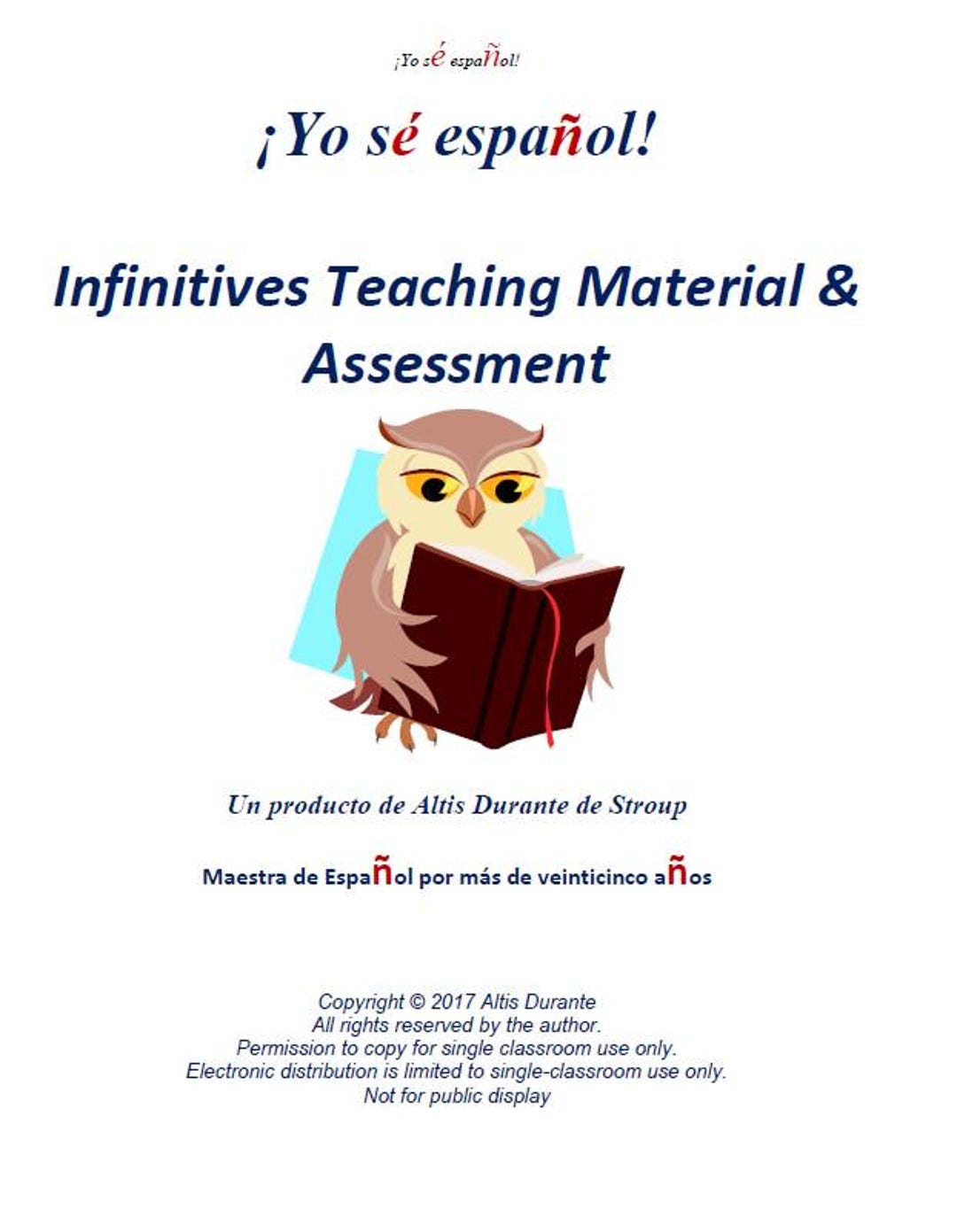 Spanish Infinitives Teaching Material & Assessments – Editable Google ...