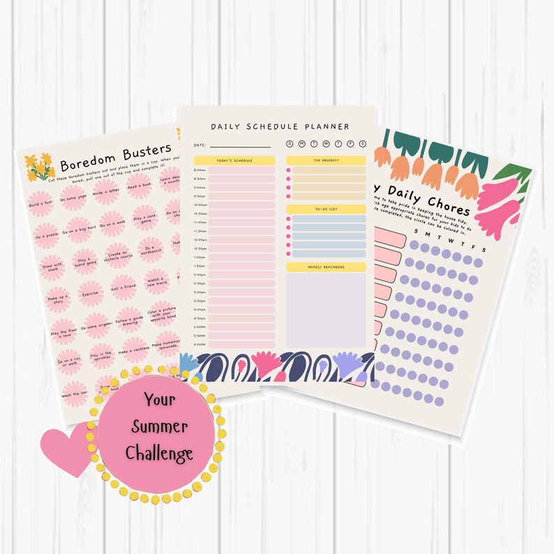 Summer Challenge Binder at Home Kid Activity Printable Summer Binder ...