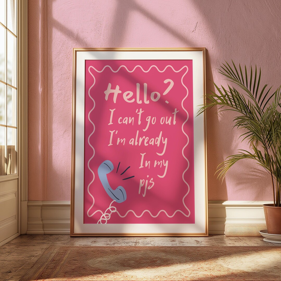 Funny cant Go Out Maximalist Quote Print, Retro Aesthetic Wall Art ...