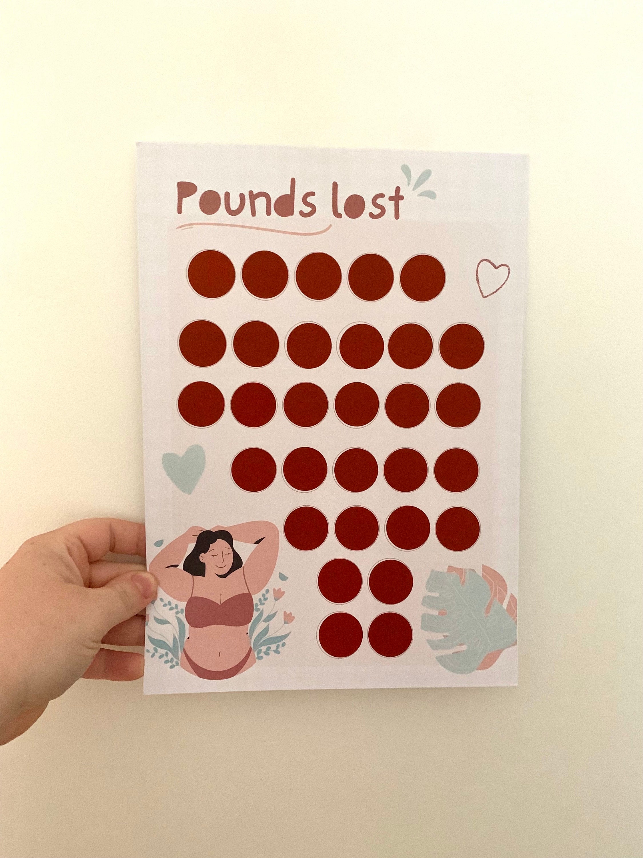 Colour in Weight Loss Chart, 30 Lbs Target Instant Download, Pounds ...