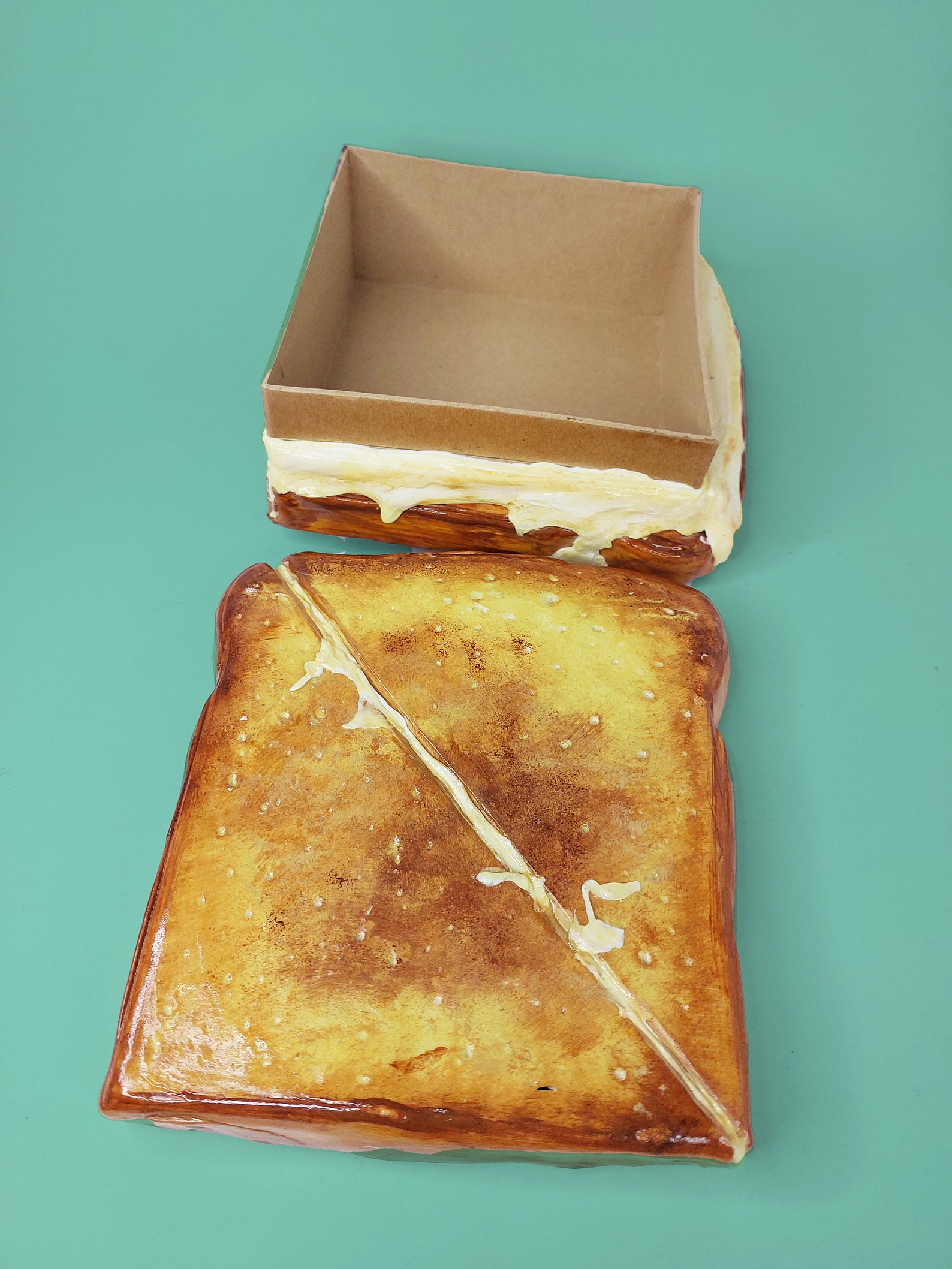 Fake Food Pop Art Gift Props Decor Storage Box Fake Grilled Cheese ...