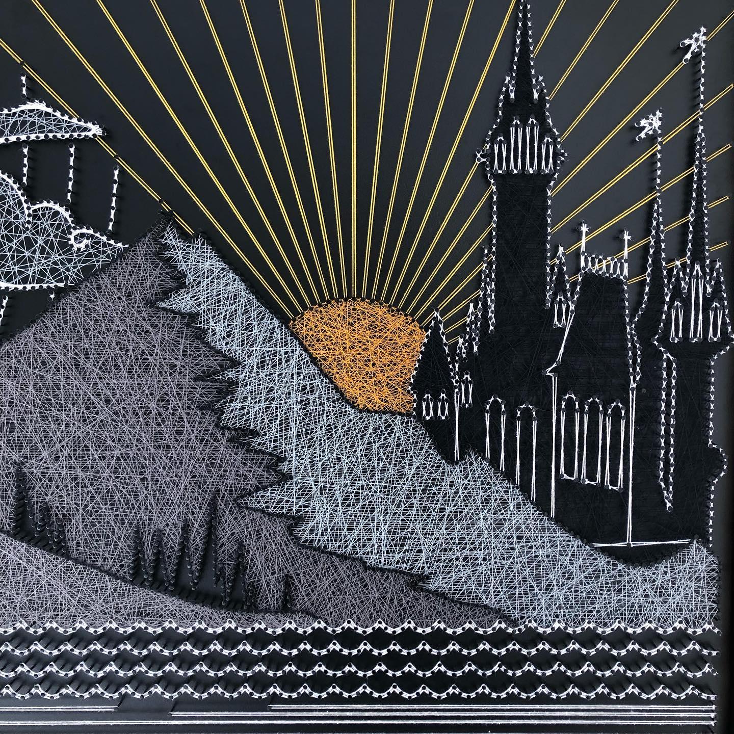 Big String Art Painting Imaging String Art Nail and Thread Art Amazing ...