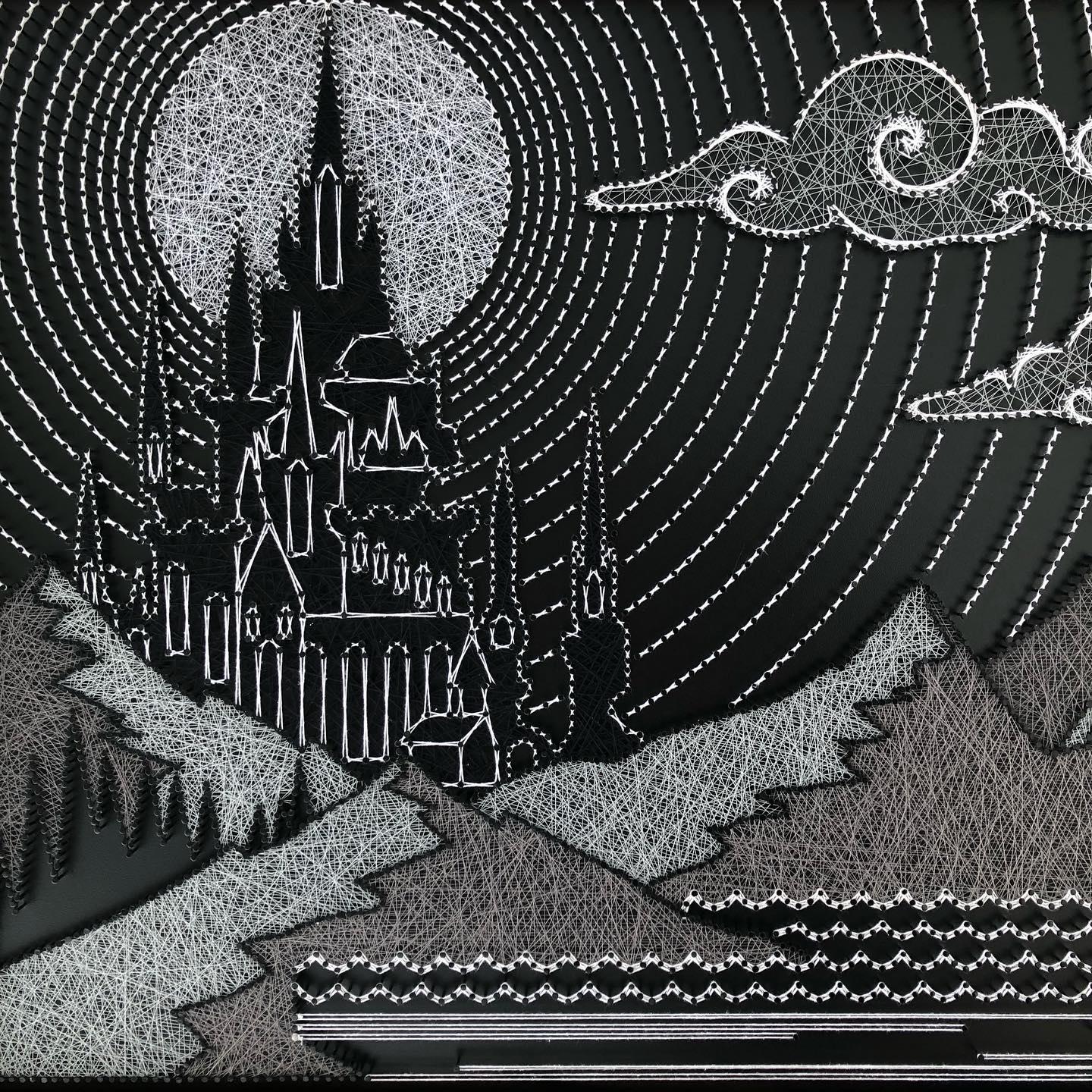 Big String Art Painting Imaging String Art Nail and Thread Art Amazing ...