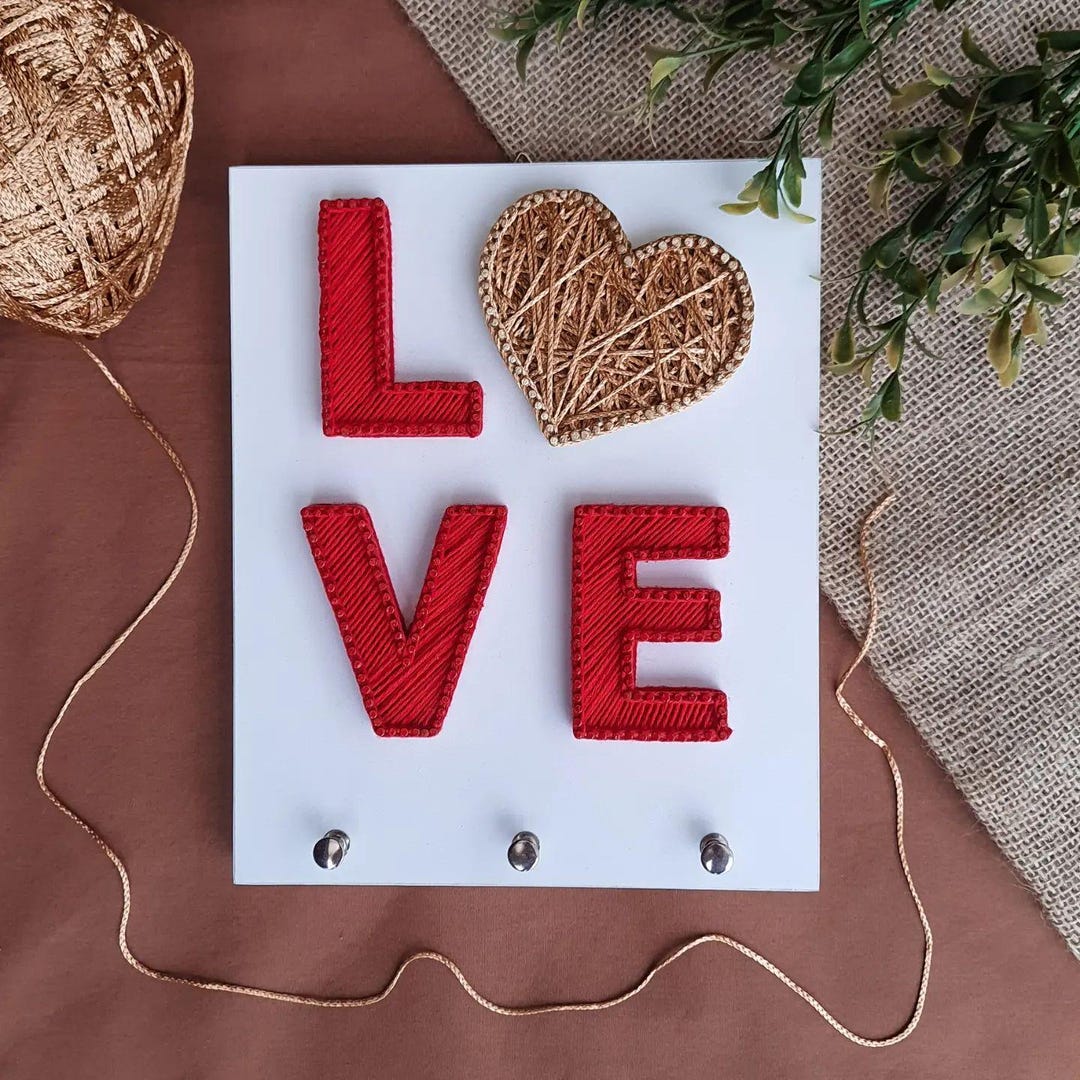 String Art Wall Hanging LOVE Gift for Her Art Lover MOM LOVE Home Wall ...