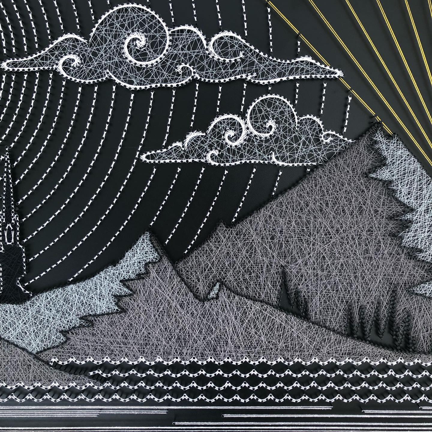 Big String Art Painting Imaging String Art Nail and Thread Art Amazing ...