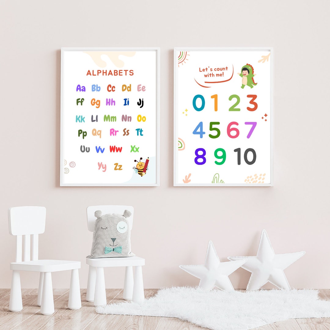Alphabet and Number Posters, Children Activity, Printable Poster for ...