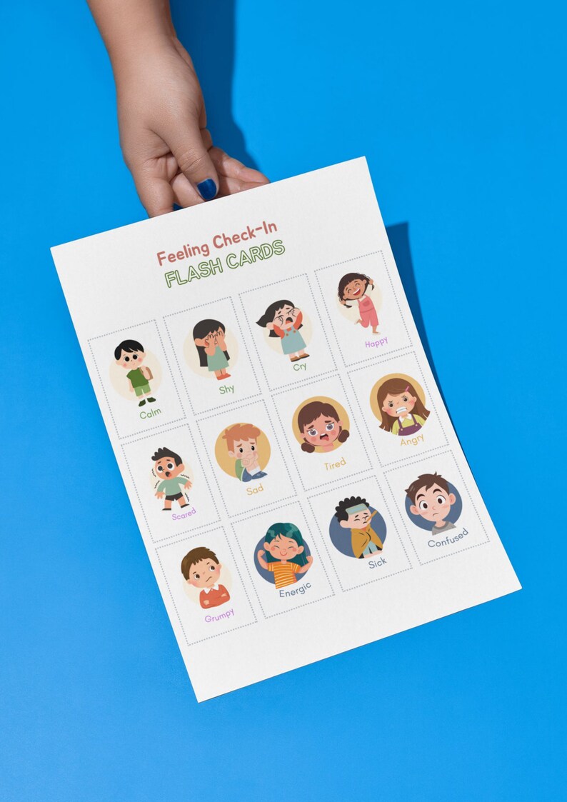 Feelings Poster and Flashcards, Kids Illustration Poster, Toddler ...