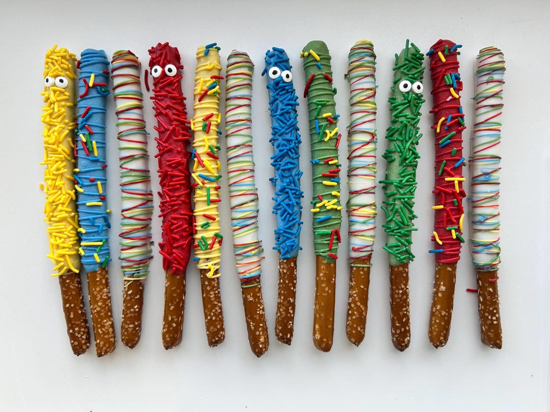 Street Sesame Chocolate Pretzels, Sesame Street Treats, Dessert Table ...