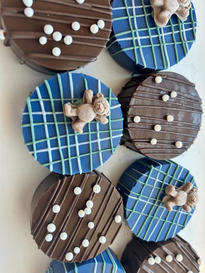36 TREATS - Polo Bear Teddy Themed Baby Shower Dessert Party Package ...