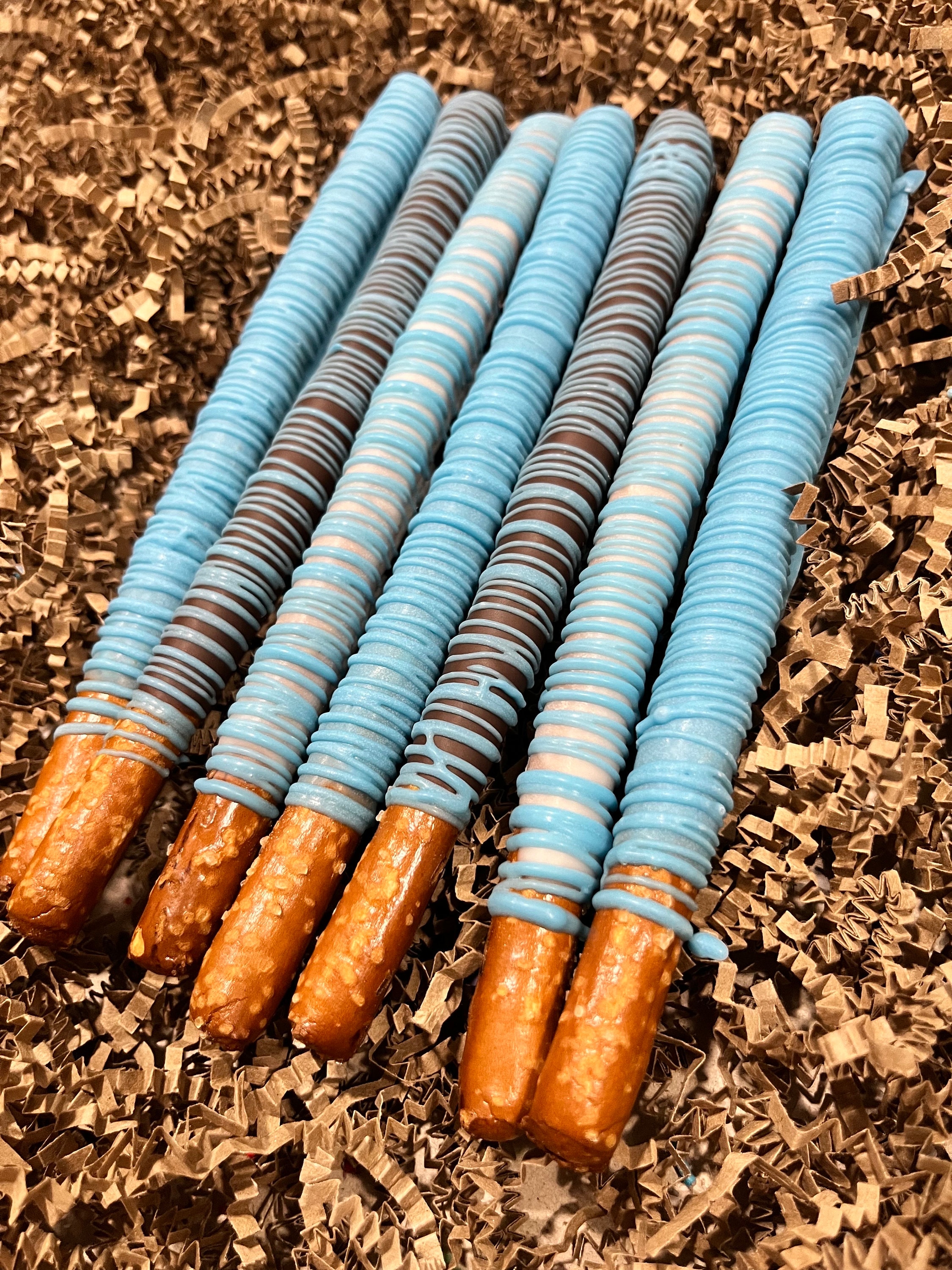 Baby Blue Pretzels, Hand-dipped Chocolate Covered Pretzels Blue, Baby ...