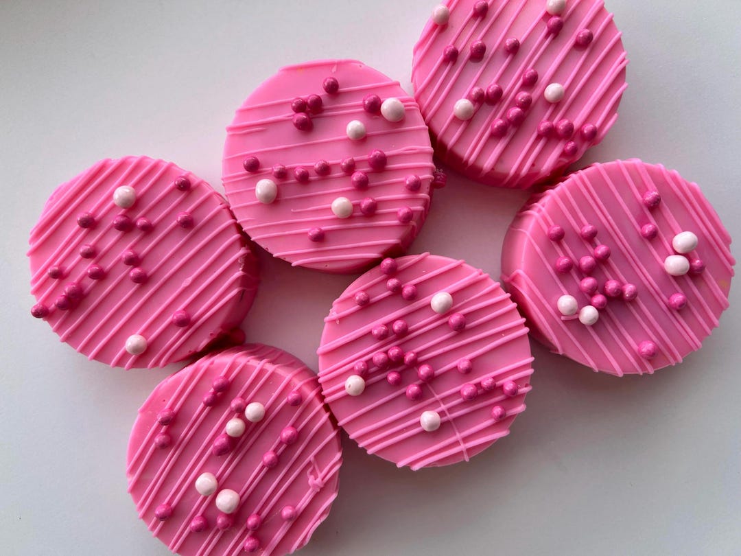 Hot Pink Chocolate Oreos, Light Pink and White Treats, Mermaid Birthday ...