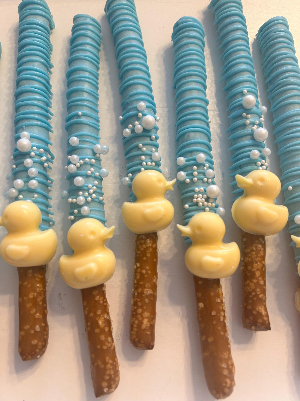 Rubber Duck Chocolate Pretzels, Rubber Ducky Dessert Table Treats ...