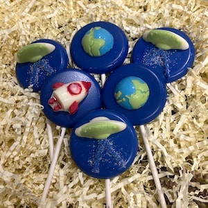 Spaceship Earth Space Chocolate Lollipops, Space Chocolate Pretzels ...