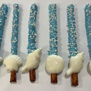 Under the Sea Themed Pretzel Party Favors, Seashell Dessert Chocolate ...