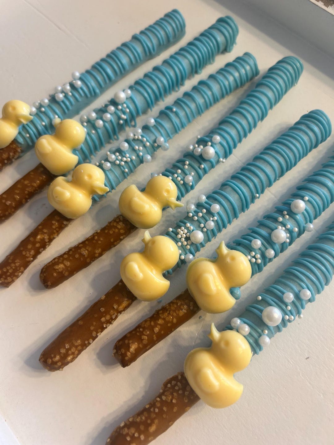 Rubber Duck Chocolate Pretzels, Rubber Ducky Dessert Table Treats ...
