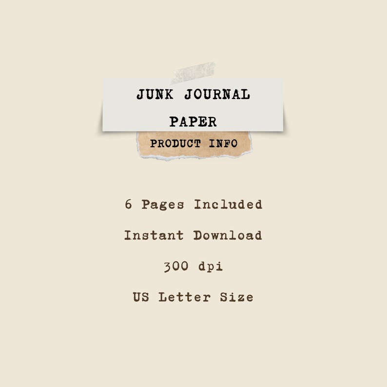 Old Vintage Junk Journal Paper, Printable Parchment Paper, Tea Stained ...
