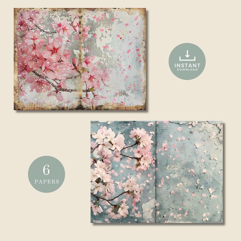 Cherry Blossom Junk Journal, Japanese Cherry Blossom Scrapbook Pages ...
