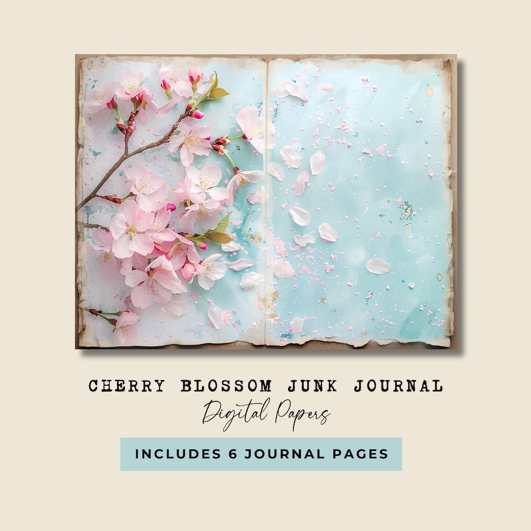 Cherry Blossom Junk Journal, Japanese Cherry Blossom Scrapbook Pages ...