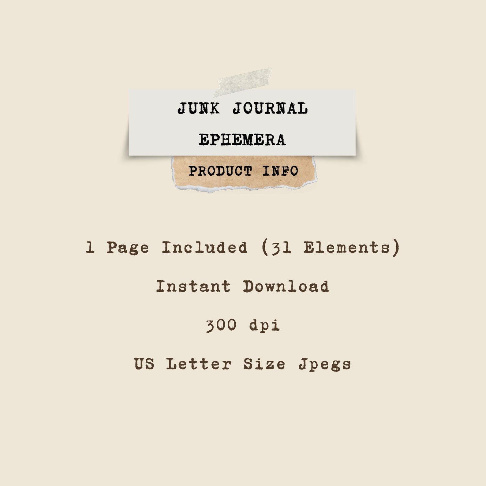 Typewriter Font Ephemera Words: Junk Journal Printable (digital ...