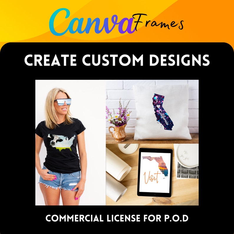 Canva Frames 50 States and America Map Canva Frame Package. - Etsy