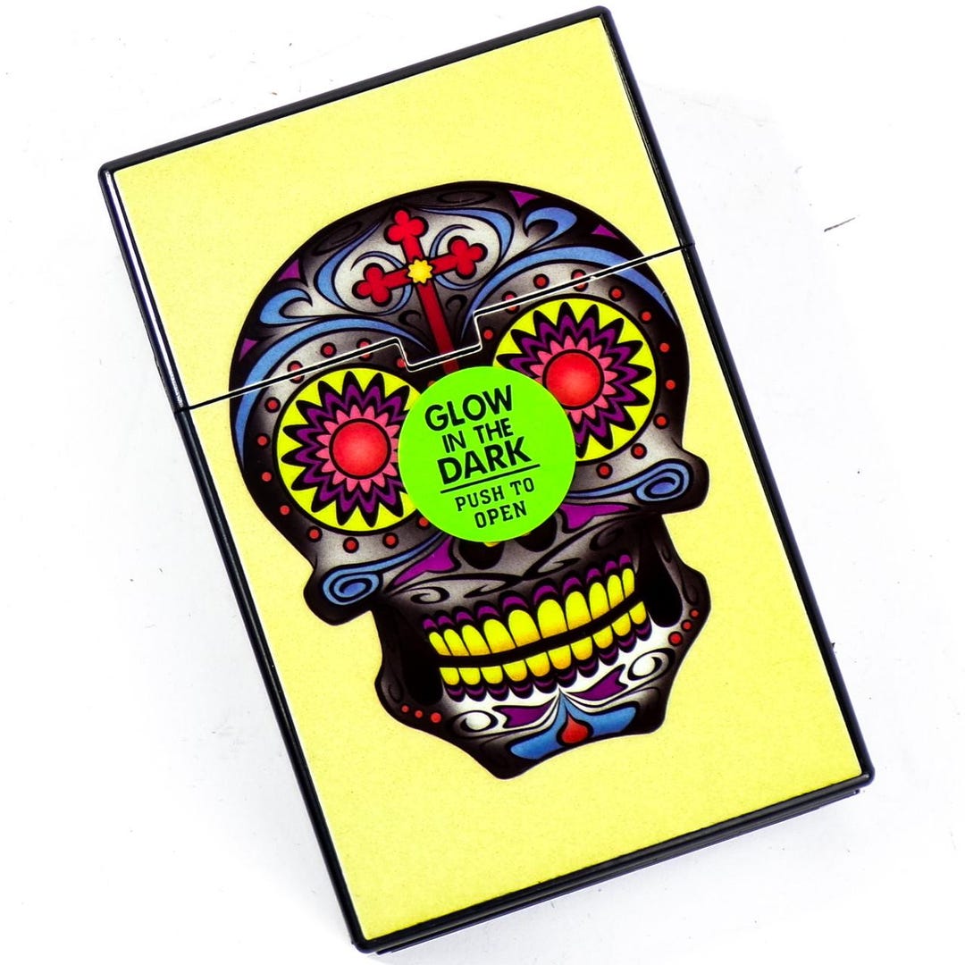 Sugar Skull Glow in the Dark Cigarette Snap Box - Etsy