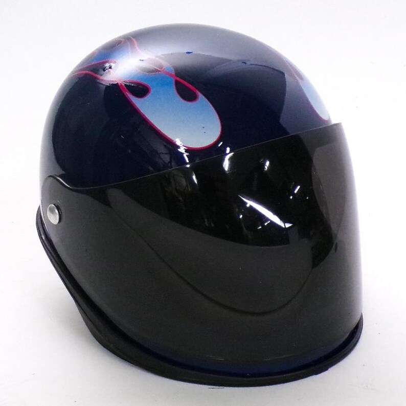 Navy Blue With Flames Flaming Helmets Motorcycle Helmet Ashtray - Etsy