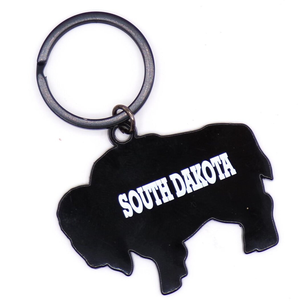 Black Buffalo South Dakota Keychain - Etsy