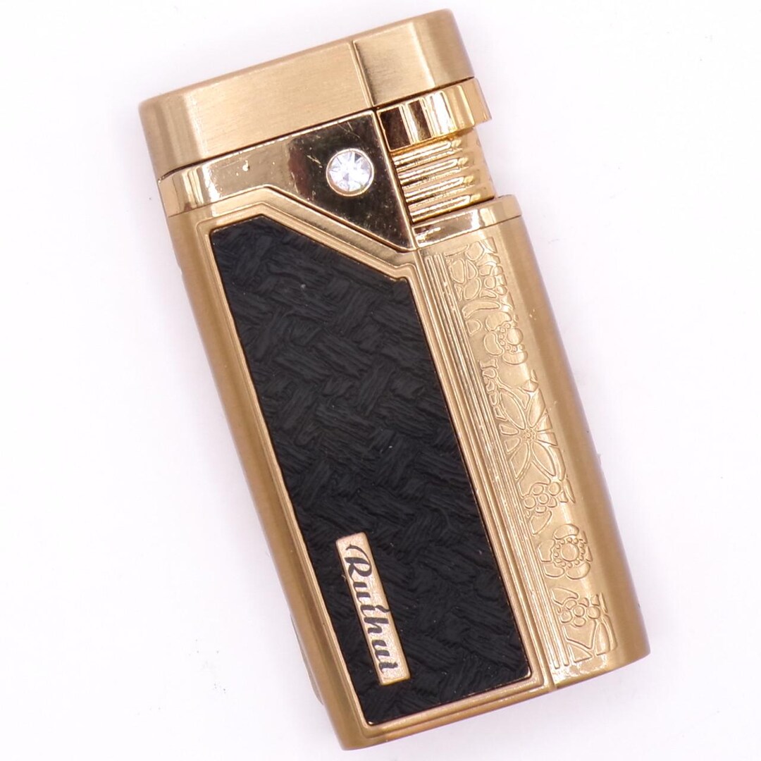 Engraved Black/gold Metal W/bling Ruihui Refillable Torch Lighter - Etsy