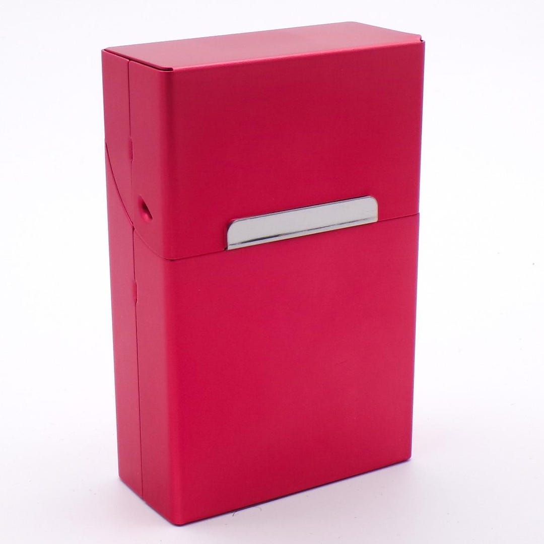 Red Metal Flip Top Cigarette Case Kings - Etsy