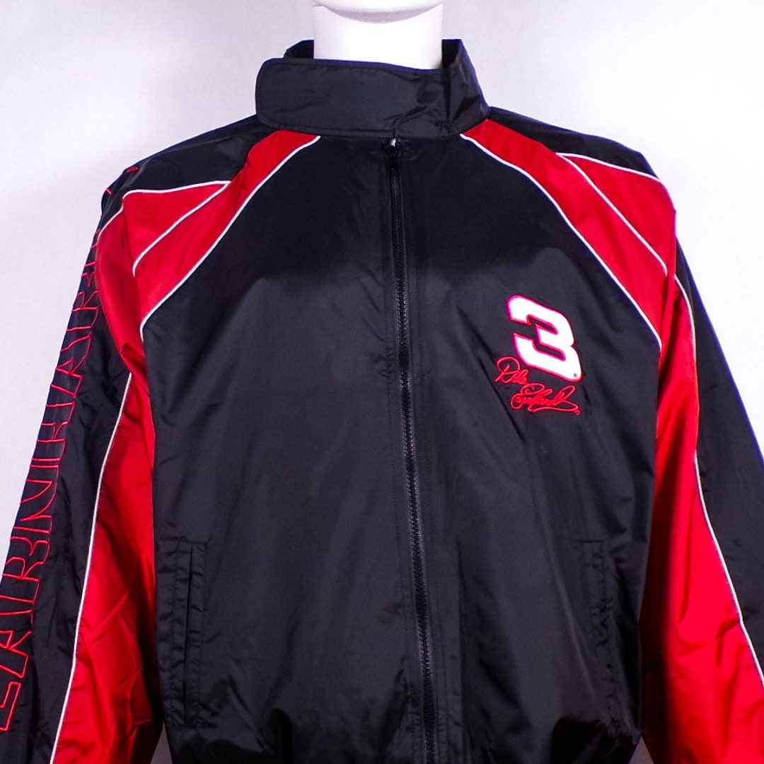 Vintage 2003 Black + Red Dale Earnhardt #3 Nylon Zip-up Racing Jacket ...