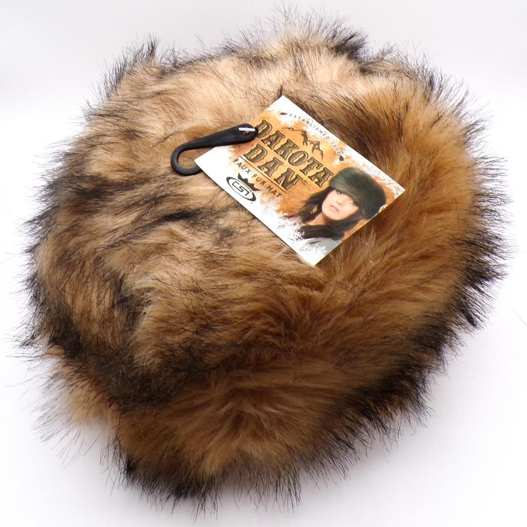 Classic Brown Round Faux Fur Flat Top Winter Hat - Etsy