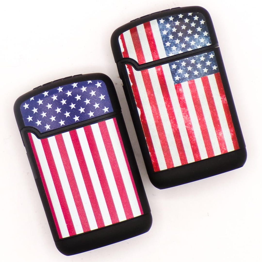 Two America Flag U.S.A. Refillable Flip Top Torch Lighters - Etsy