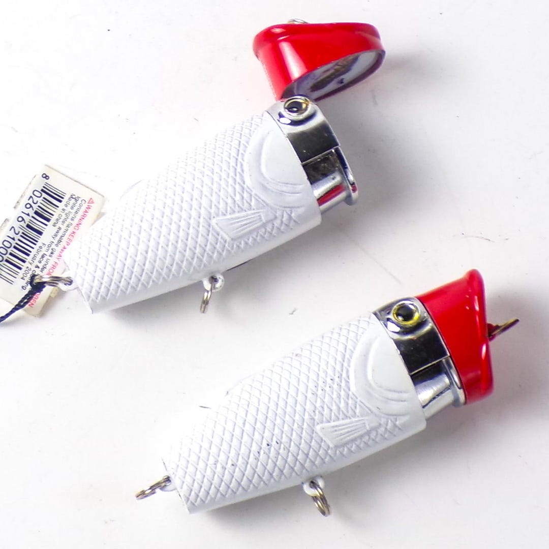 Red + White Fishing Lure Metal Torch Lighter With Graphic - Etsy