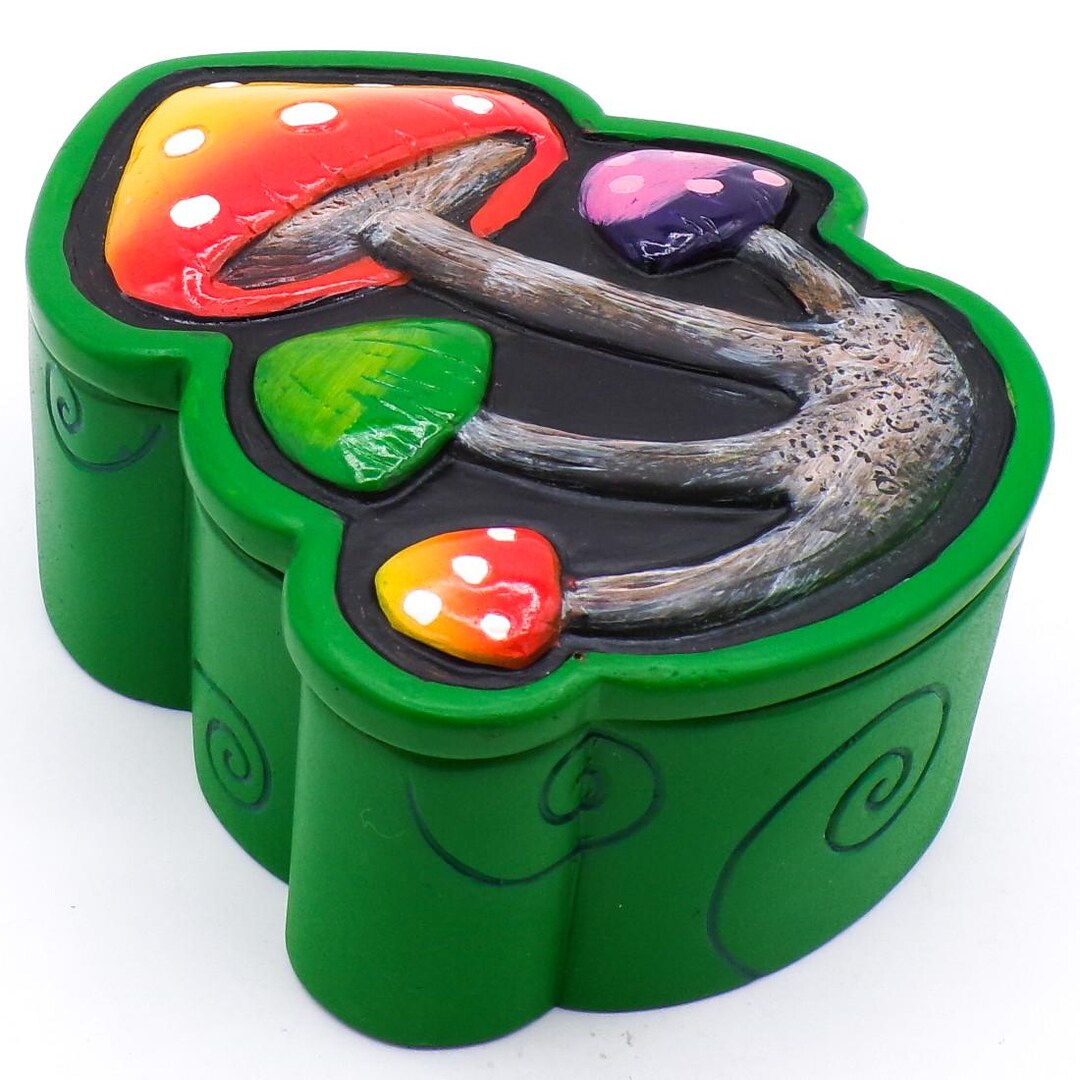 Green Molded Resin Mushroom Stash Box W/lid - Etsy