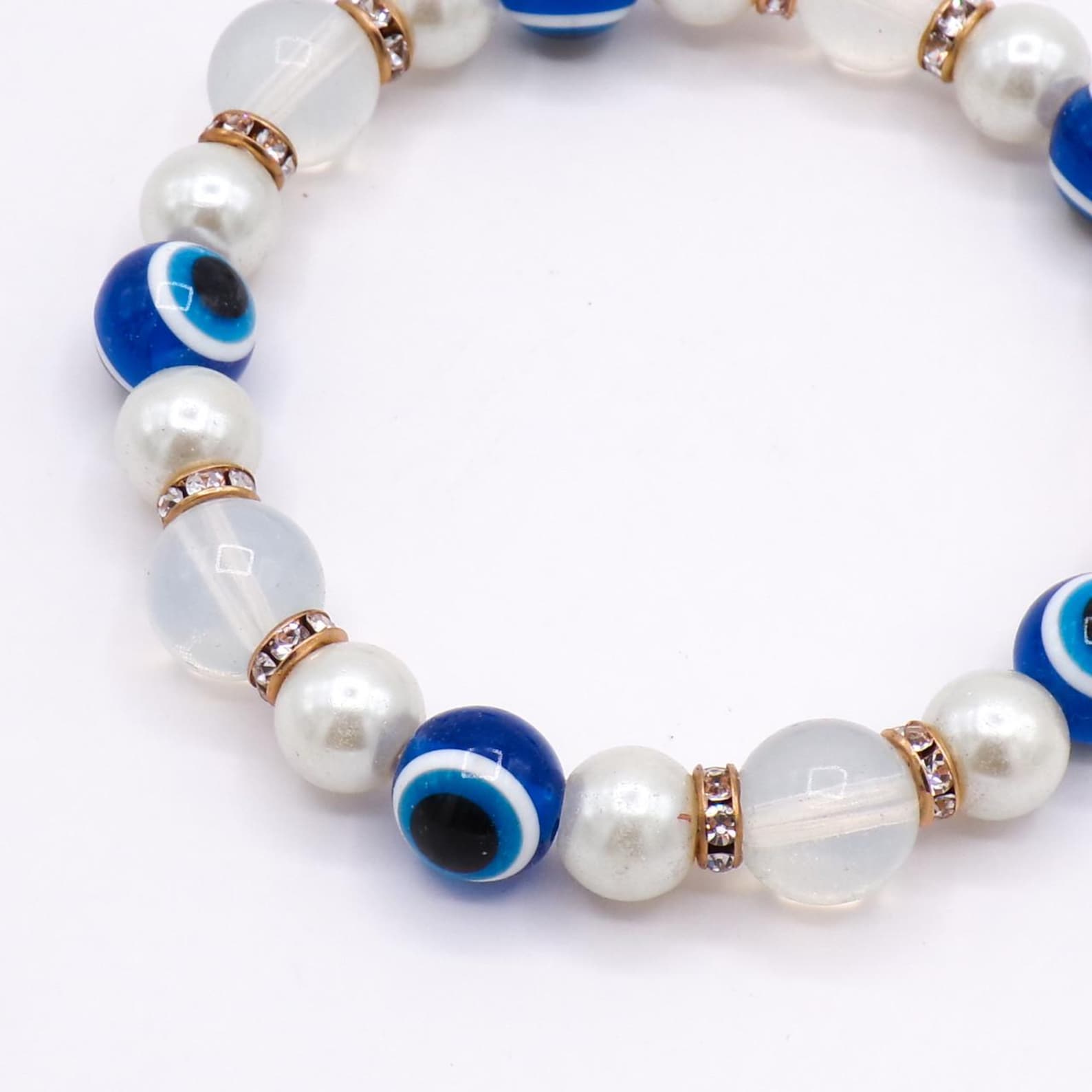 Handmade Clear + Blue Evil-eye Protection Bracelet - Etsy