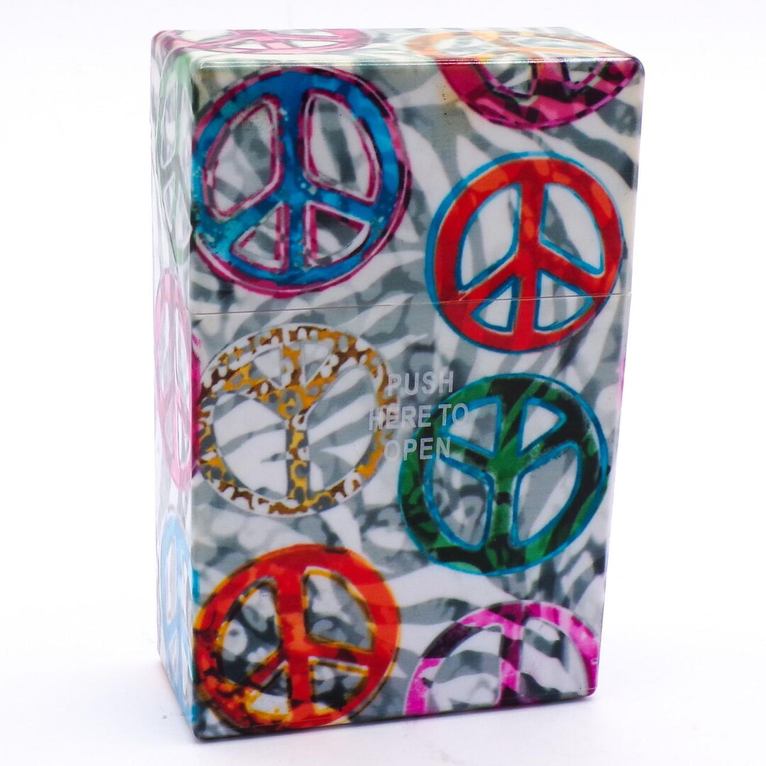 Peace Sign Graphic Pop Open Cigarette Box for Kings - Etsy