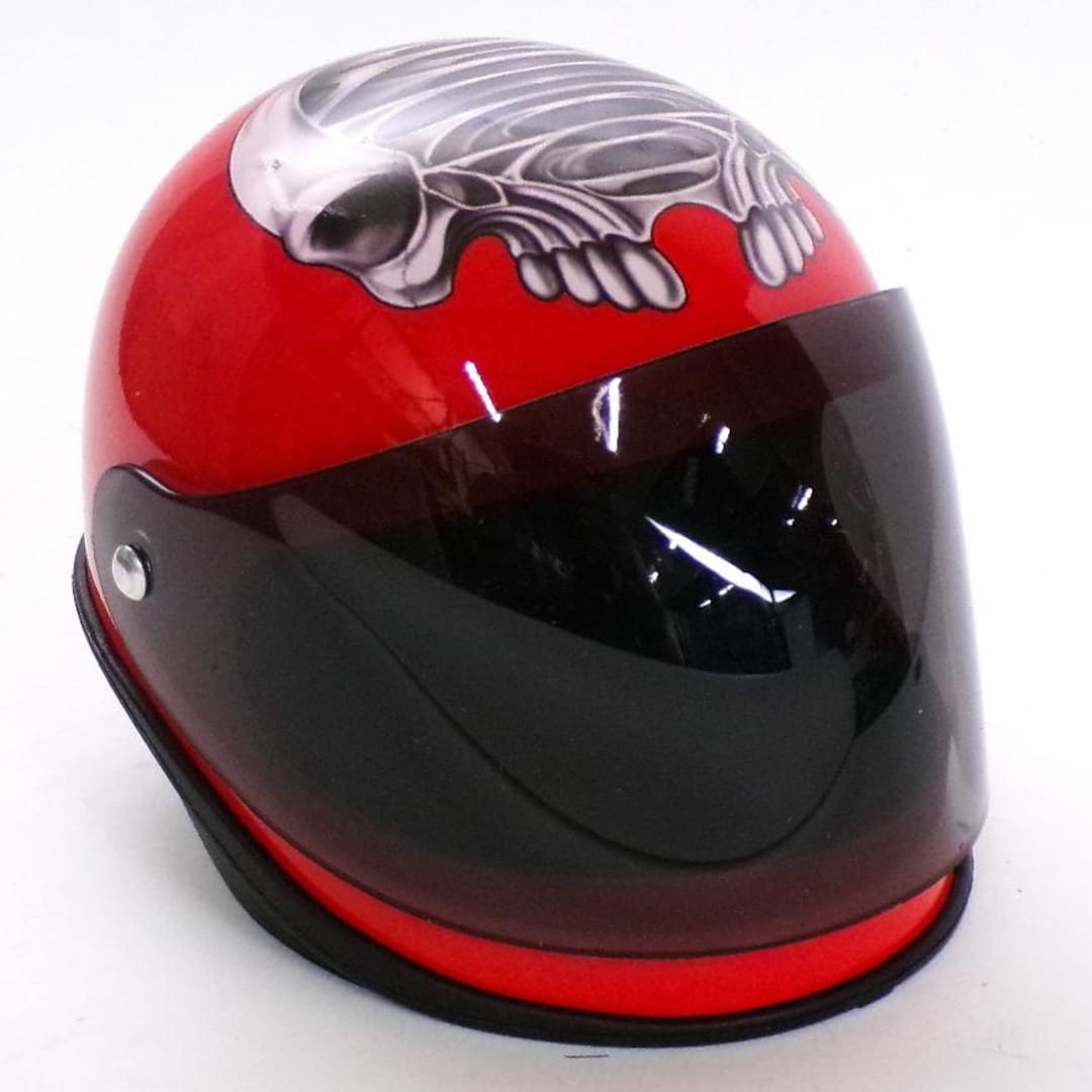 Red Split Skull Flaming Helmets Motorcycle Helmet Ashtray - Etsy
