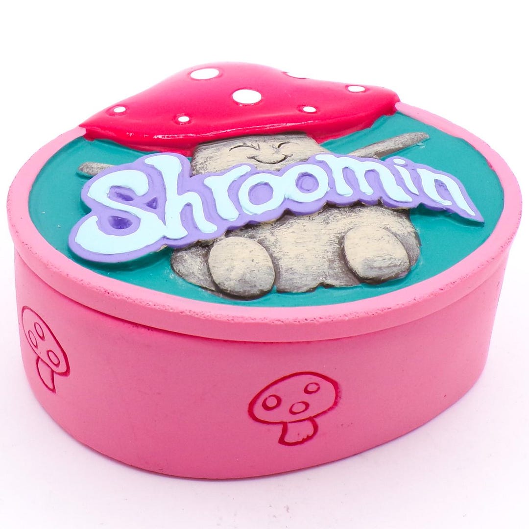 Pink 'shroomin' Molded Resin Mushroom Stash Box W/lid - Etsy