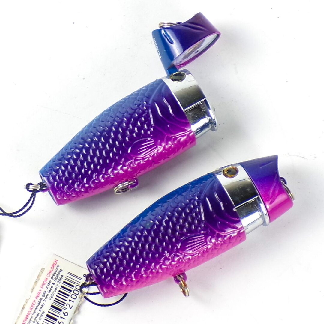 Purple Blue Fishing Lure Metal Torch Lighter With Graphic - Etsy