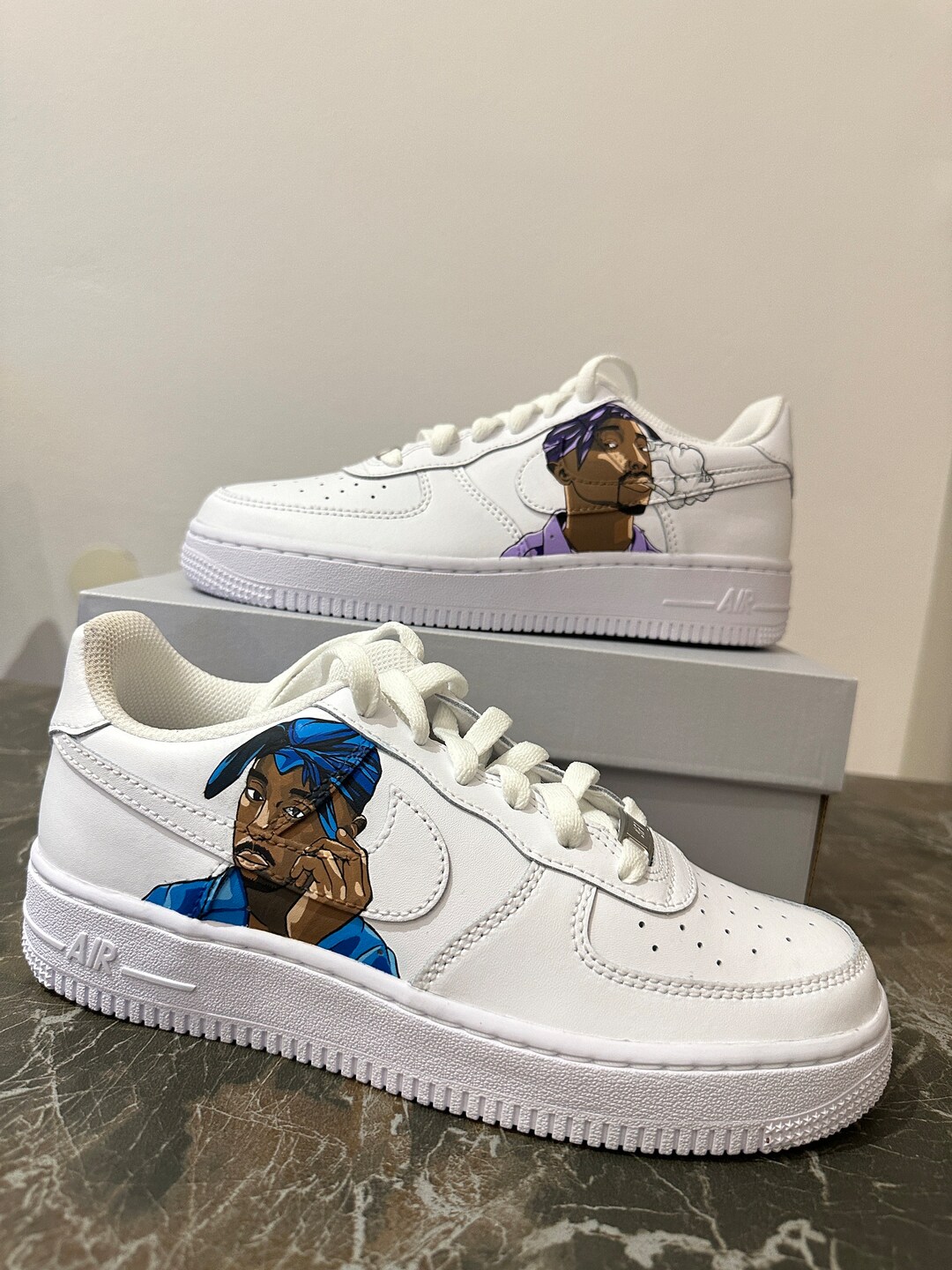 Custom Nike Air Force 1 Sneaker, 2pac - Etsy