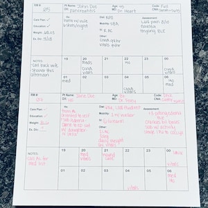 Nurse Report Sheet: Med-surg Brain Sheet With Timeline (digital ...