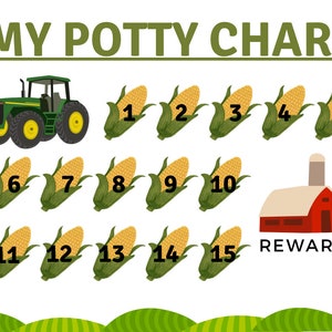 Farm Potty Training Reward Chart. Tractor Potty Training Progress ...
