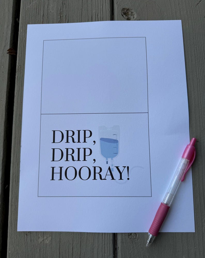 Nursing Graduation Card: Drip Drip Hooray, RN Medical Graduate (PDF ...