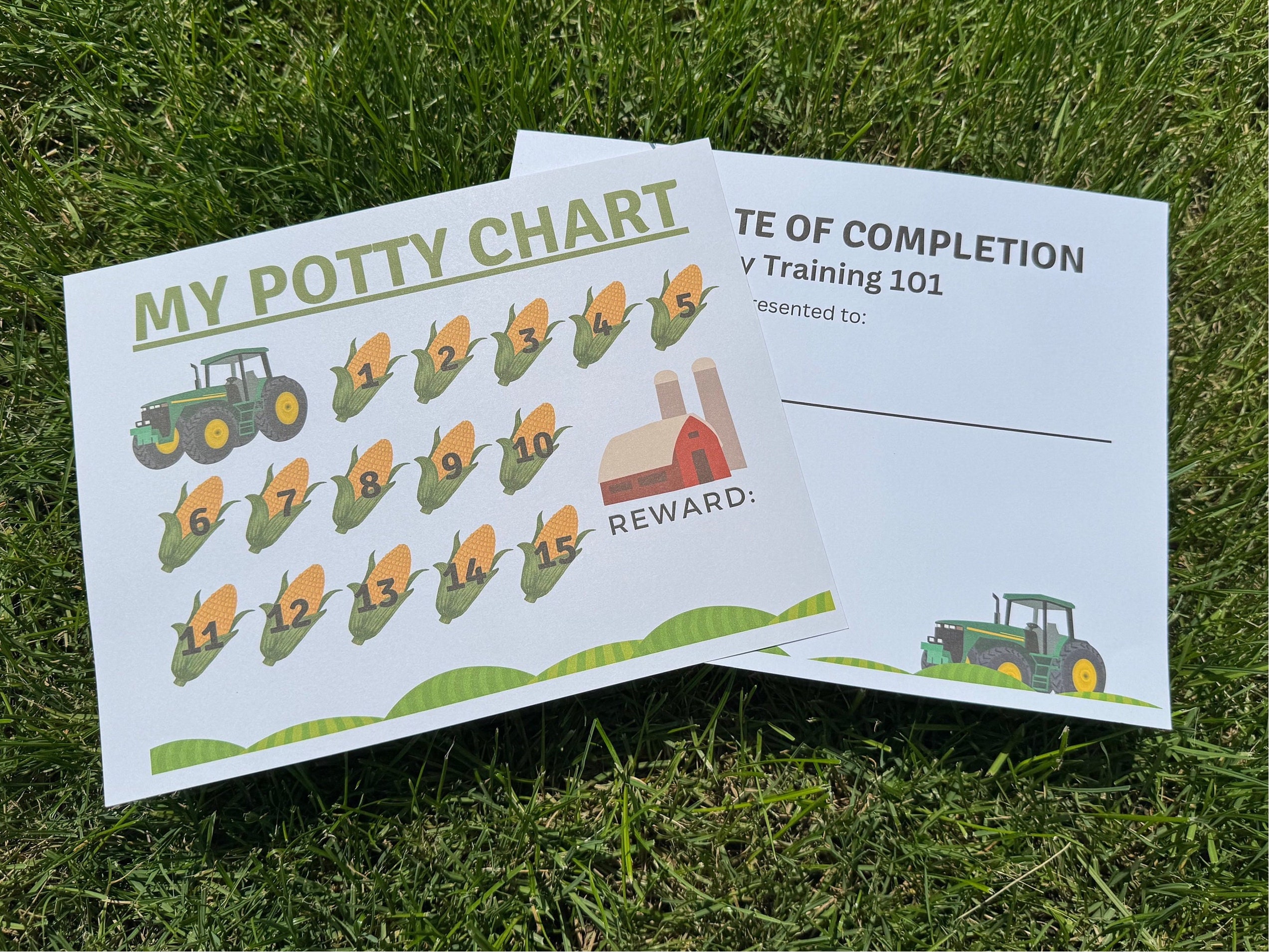 Farm Potty Training Reward Chart. Tractor Potty Training Progress ...