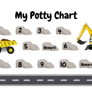 Construction Themed Potty Training Reward Chart and Certficate. Toddler ...