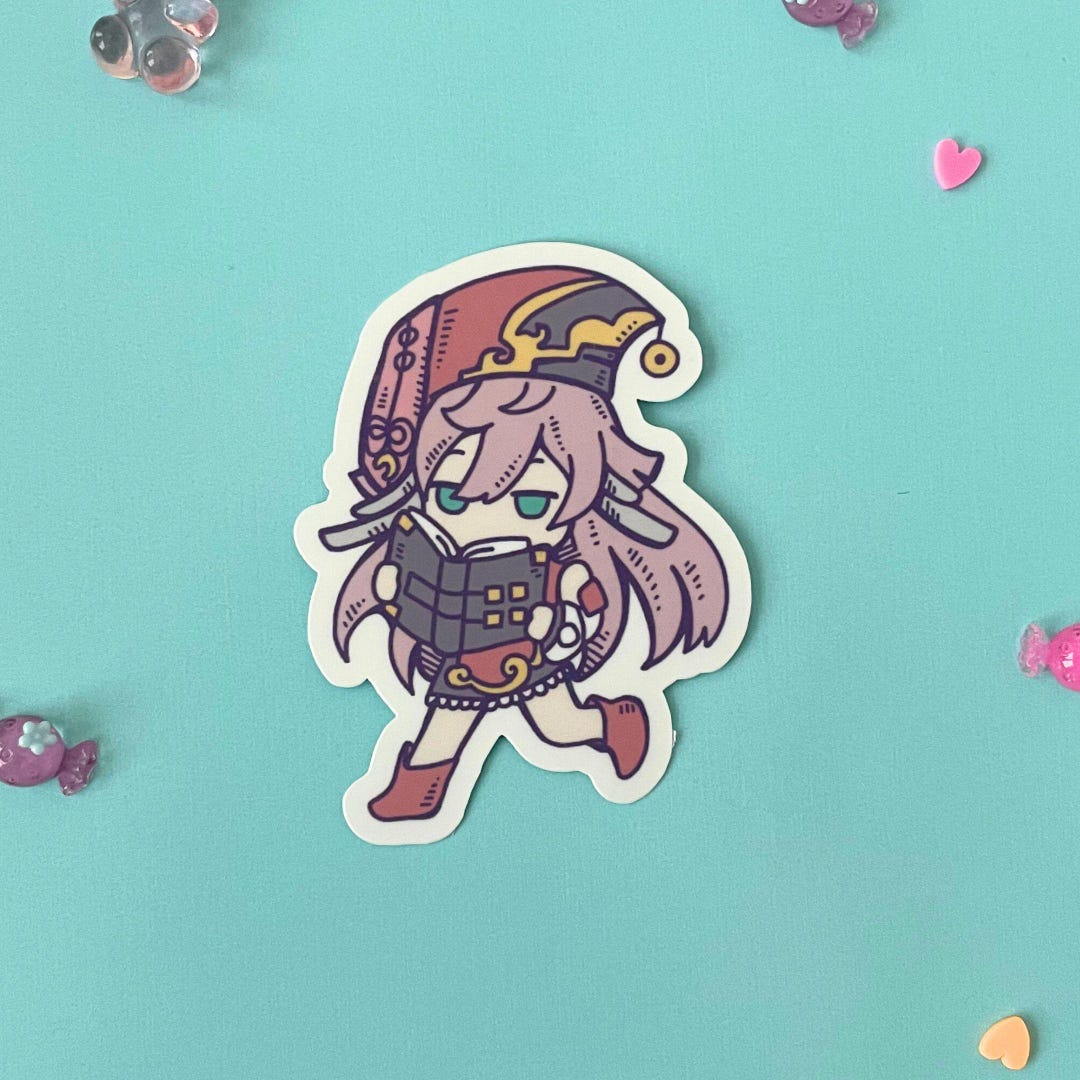 Yanfei Genshin Impact Vinyl Stickers in Matte or Glossy for Laptop ...