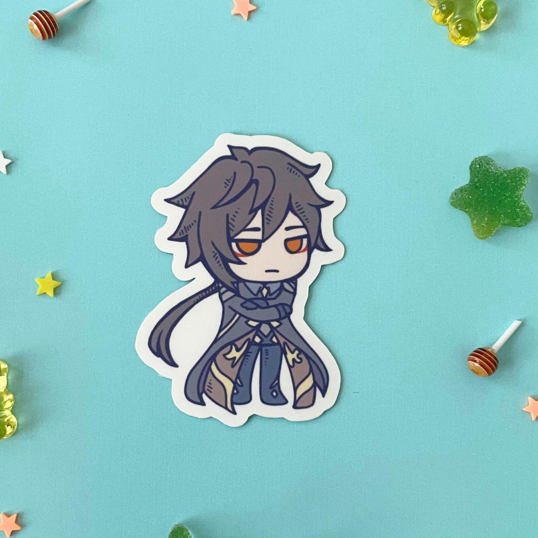 Zhongli Genshin Impact Vinyl Sticker in Matte - Etsy